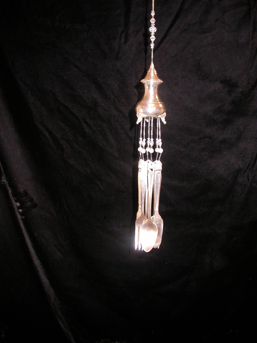 Wind Chimes Silver Plate Salt Shaker Silverware Unique Vintage Handmade ...