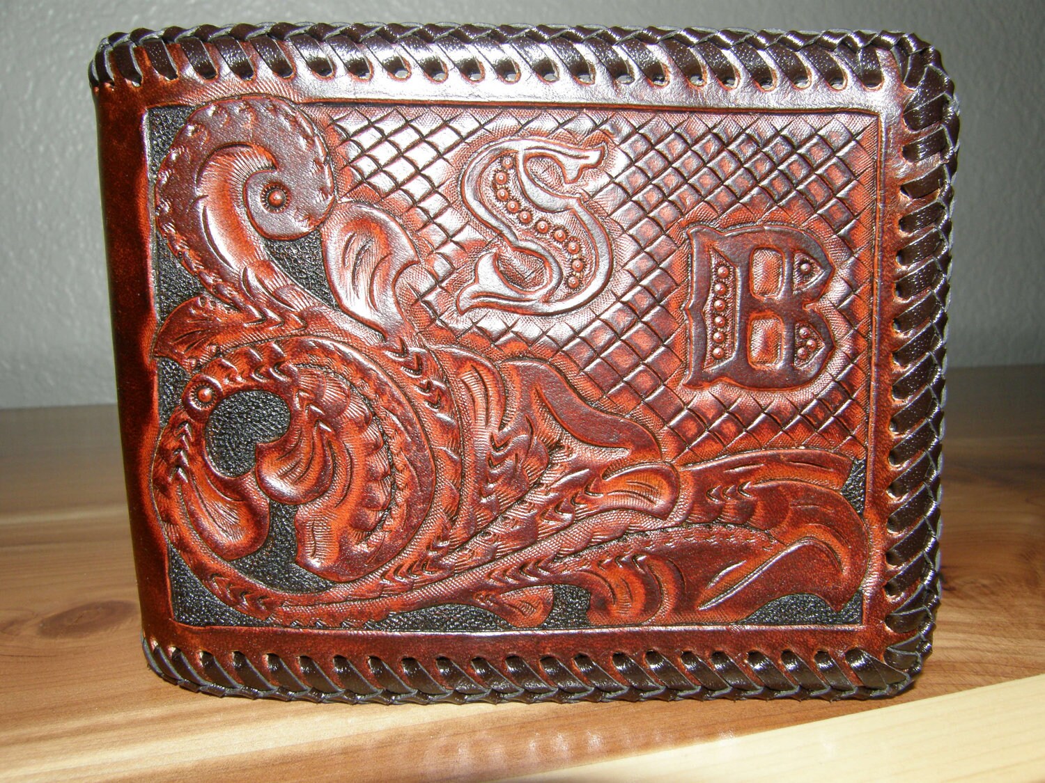 Custom / Personalized Hand-Tooled Leather Wallet | Etsy