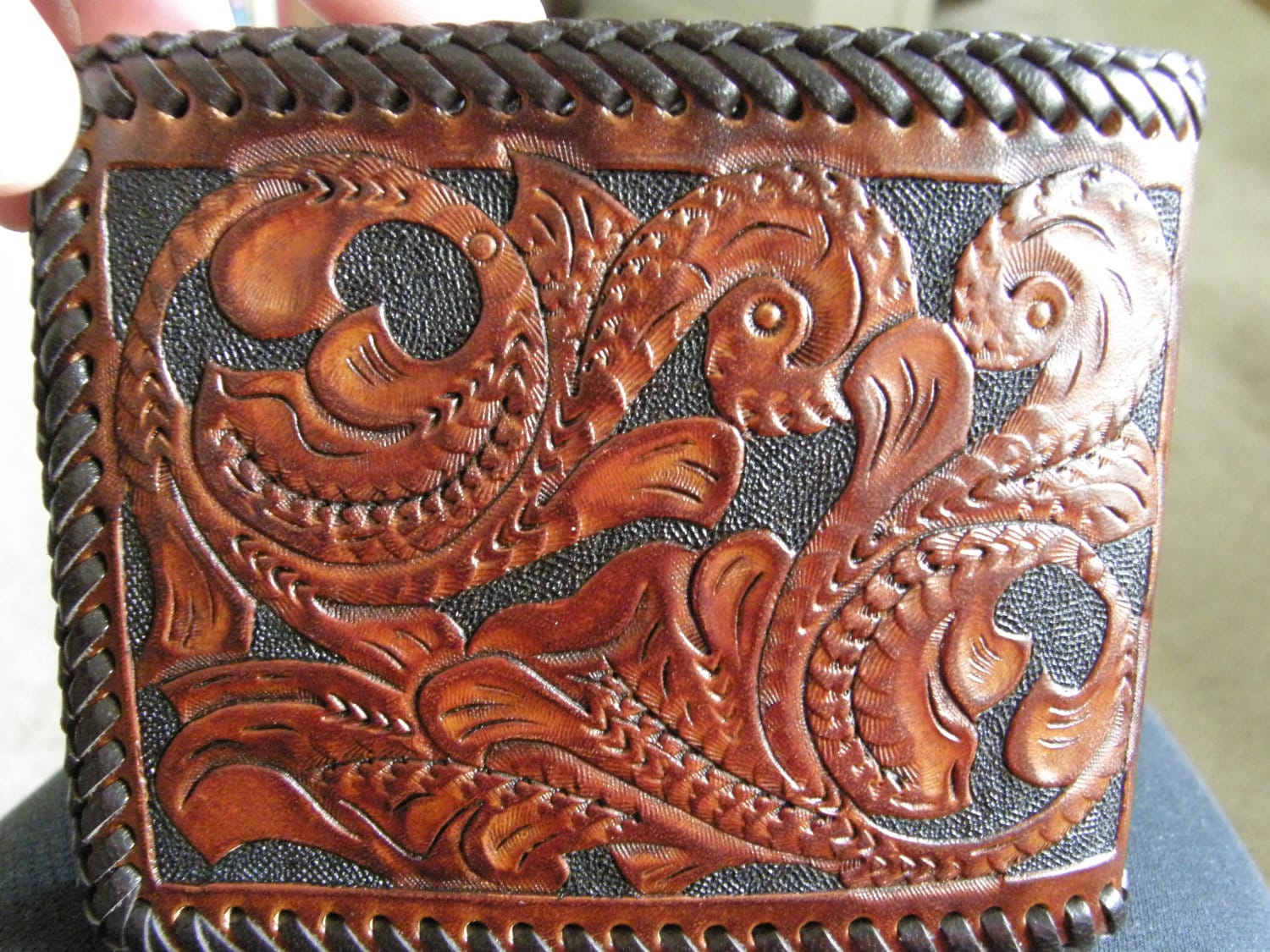 Custom / Personalized Hand-Tooled Leather Wallet | Etsy