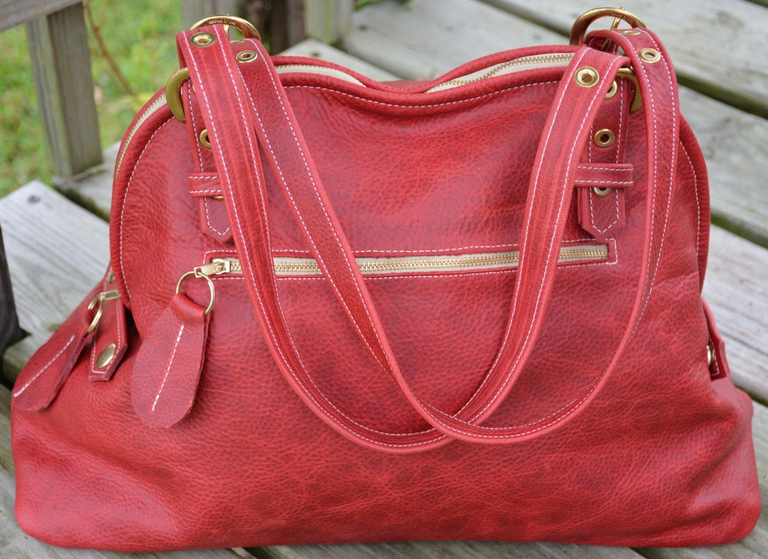 Hand Made Red Leather Purse - Etsy
