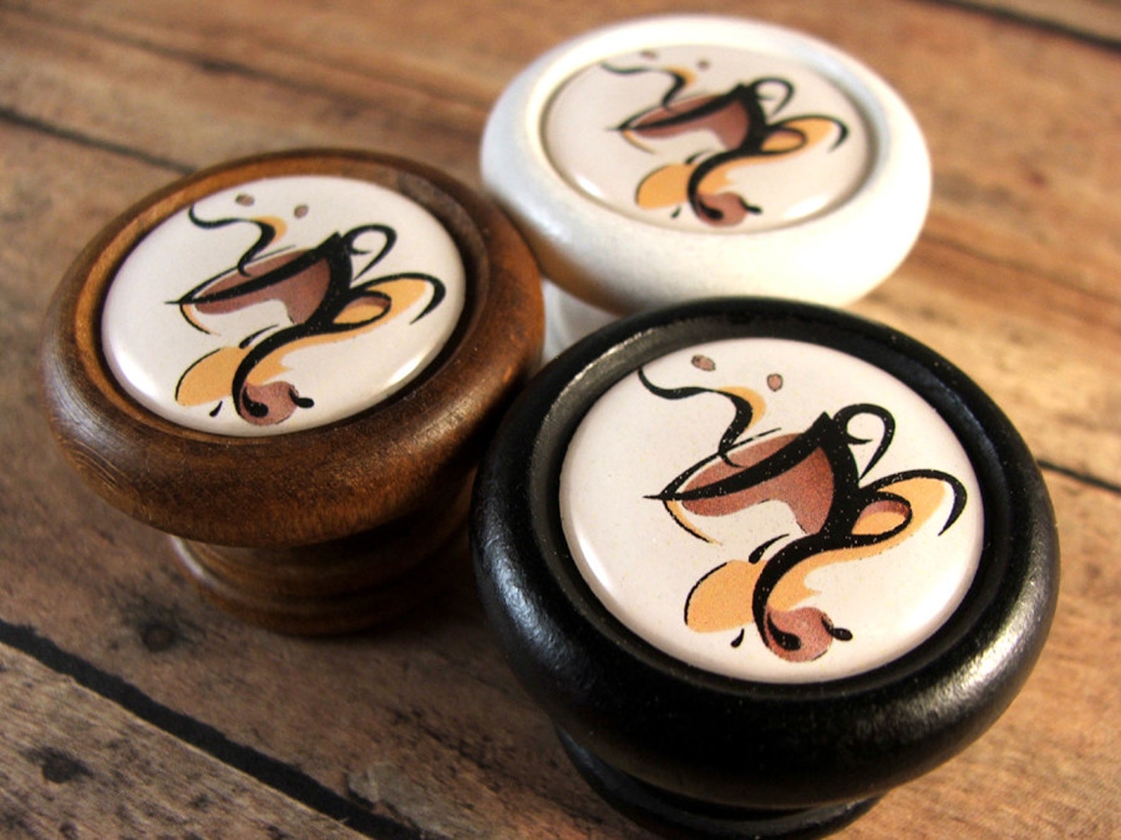 Vintage Retro Coffee Decorative Cabinet Knobs...price is for 1 Knob ...