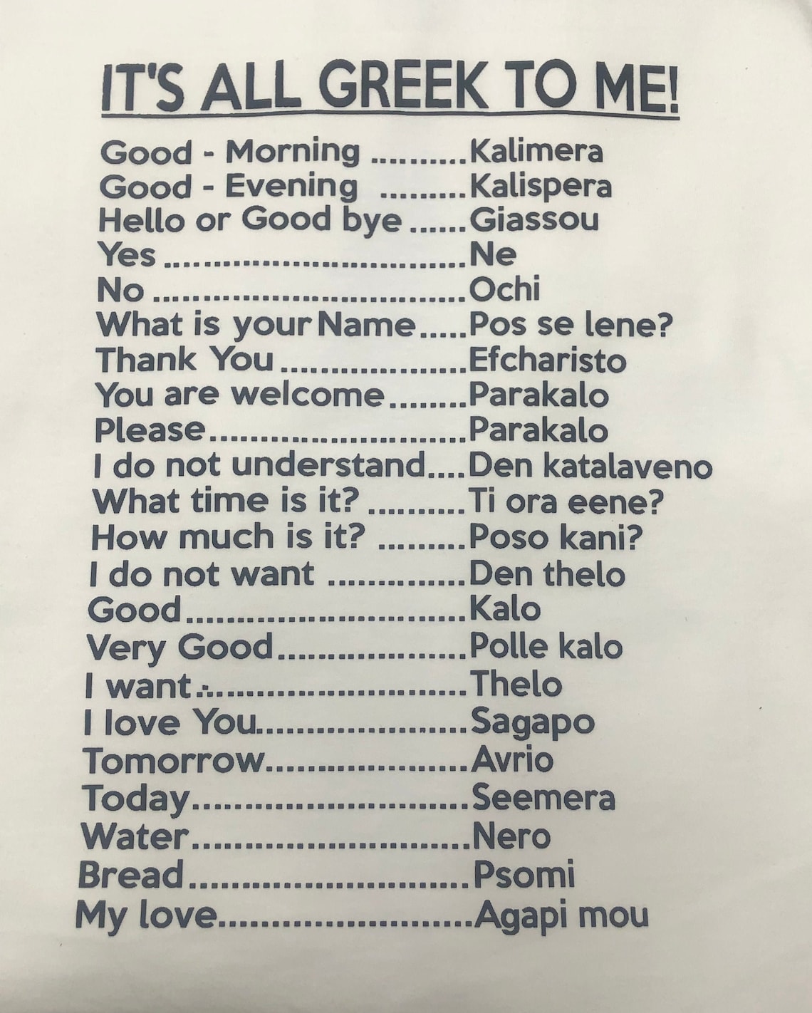 It's All Greek to Me T-shirt - Etsy