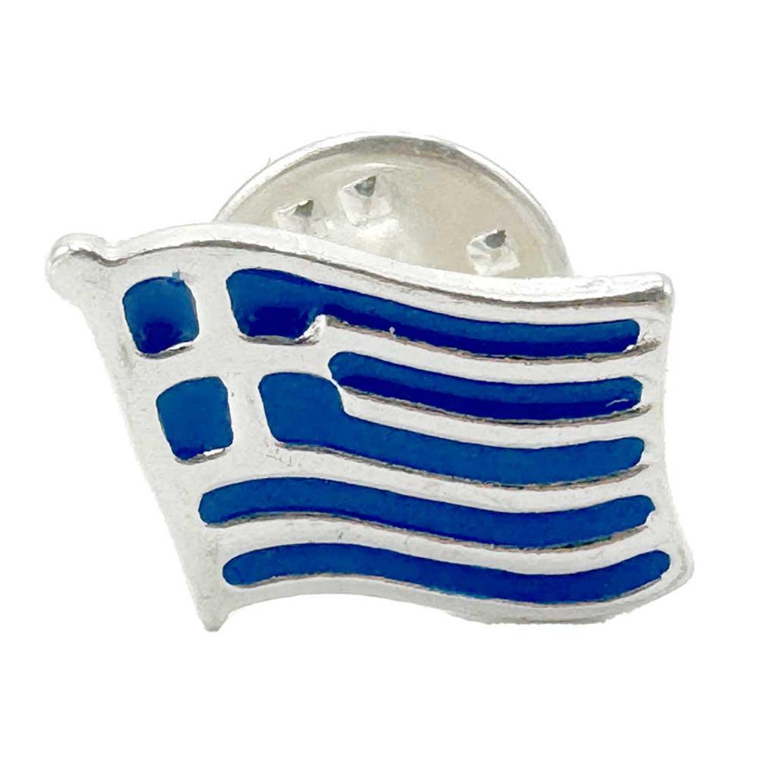 Sterling Silver Waving Greek Flag Laper Pin - Etsy