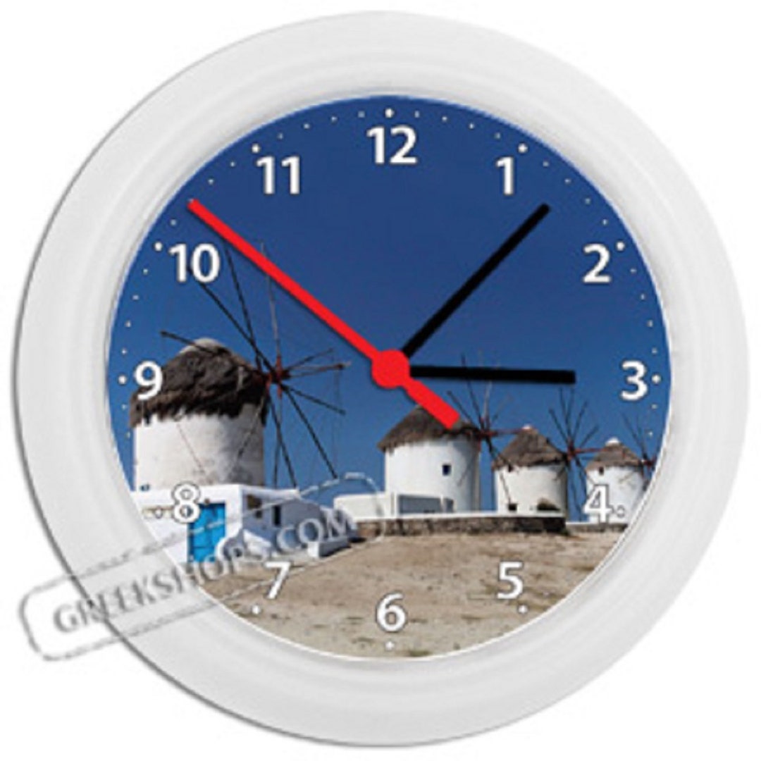 Greek Island Wall Clock - Mykonos - Etsy