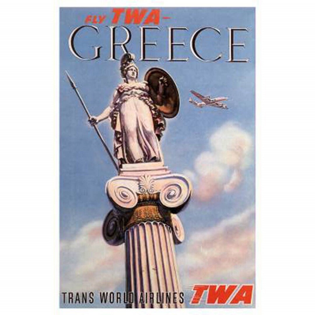 Vintage Greek Advertising Posters - TWA Greece - Etsy