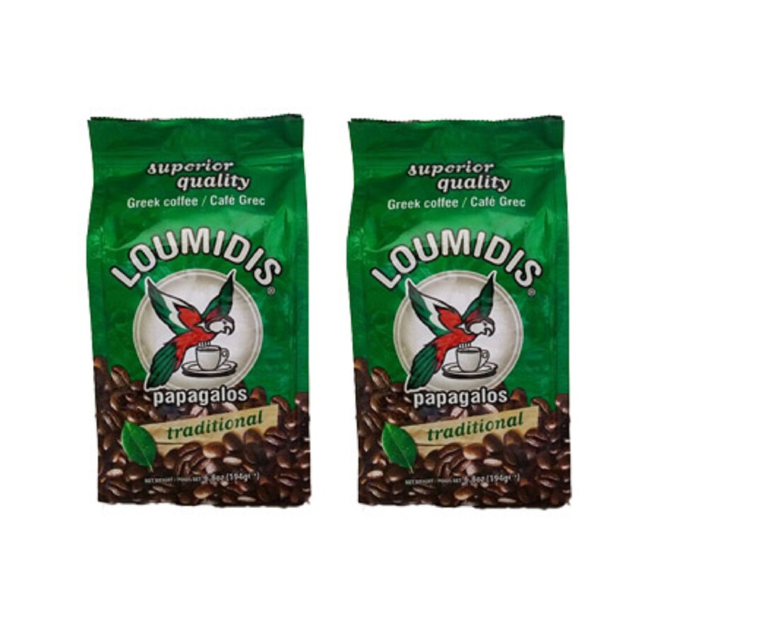 2 Greek Coffee Papagalos Loumidis - 6.8oz Bag Each - Etsy