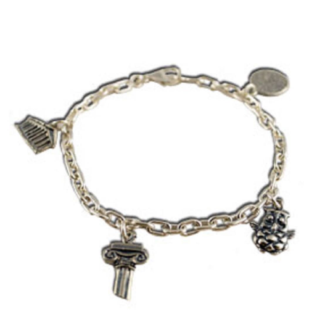 Ancient Greek Charms Sterling Silver Bracelet 20cm (7.87 Inc), Made in ...
