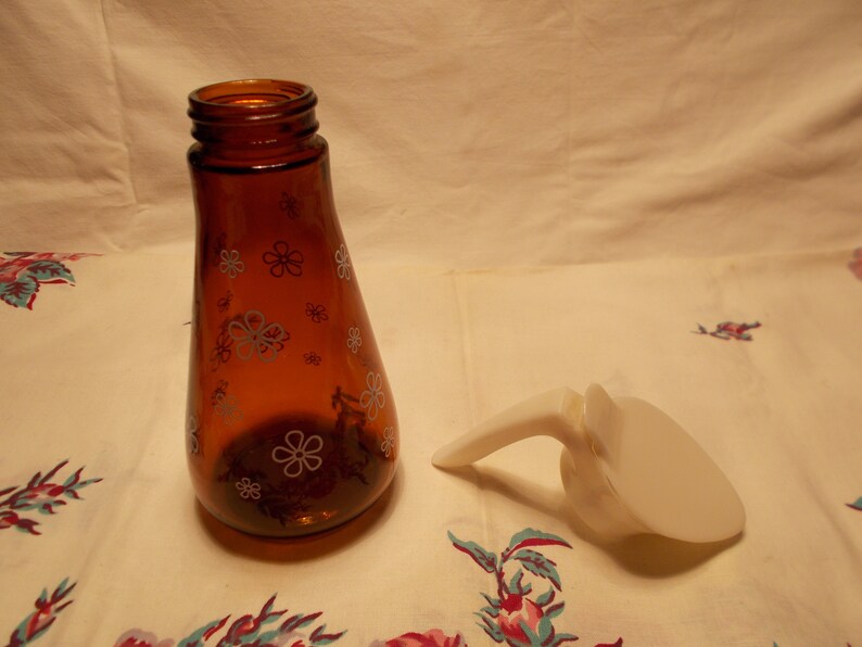 Vintage Amber Glass Syrup & Honey Server With Screw on Lid | Etsy