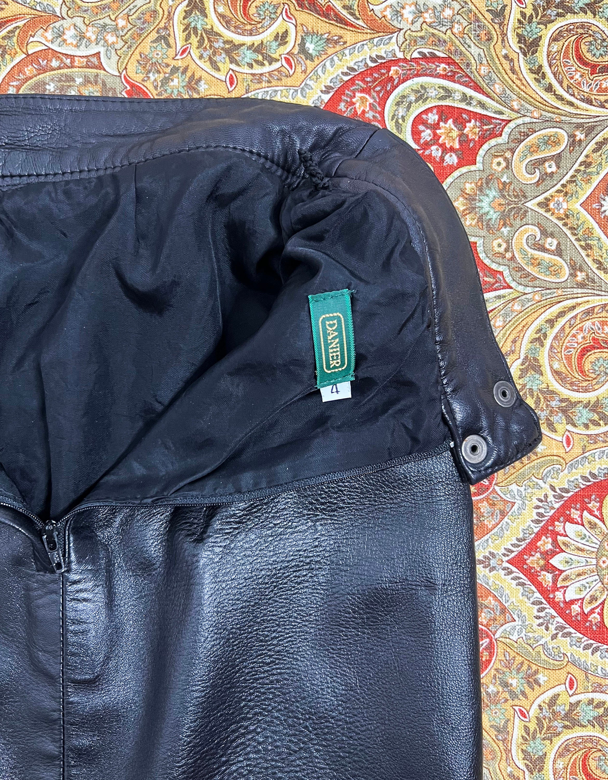 1980s High Waist Leather Skirt || XXS Size 24 Waist 1980s High Waist Leather Skirt || XXS Size 24 Waist