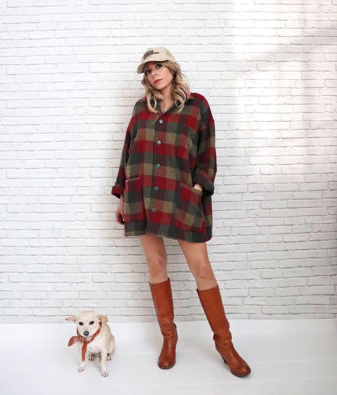 1980s Plaid Barn Jacket | XL Extra Large Oversized Fit | Unisex Vintage ...