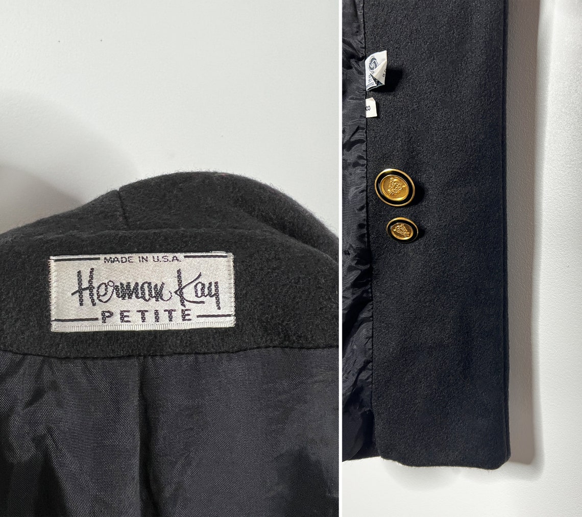 1980's Herman Kay Wool Coat Small to Medium Black Warm - Etsy Canada