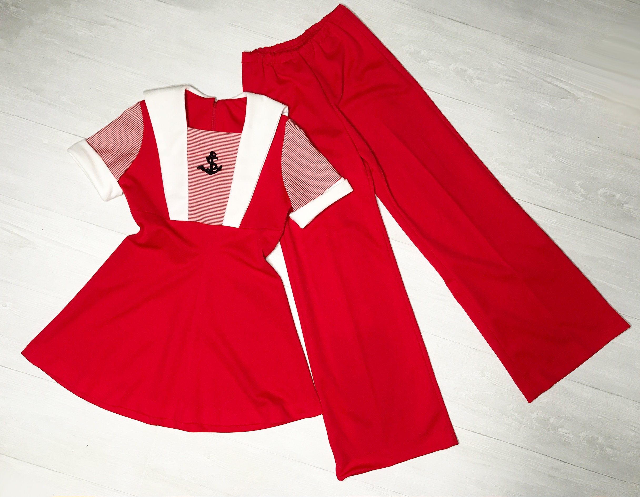 1960s 2 Piece Sailor Set // XS Size // Red White Two Piece | Etsy Canada