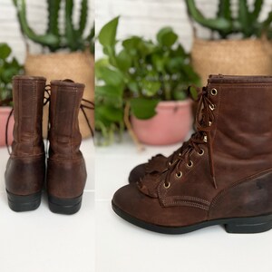 Vintage Laredo Roper Boots 5 to 5.5 Size Ladies Womens Brown Leather ...