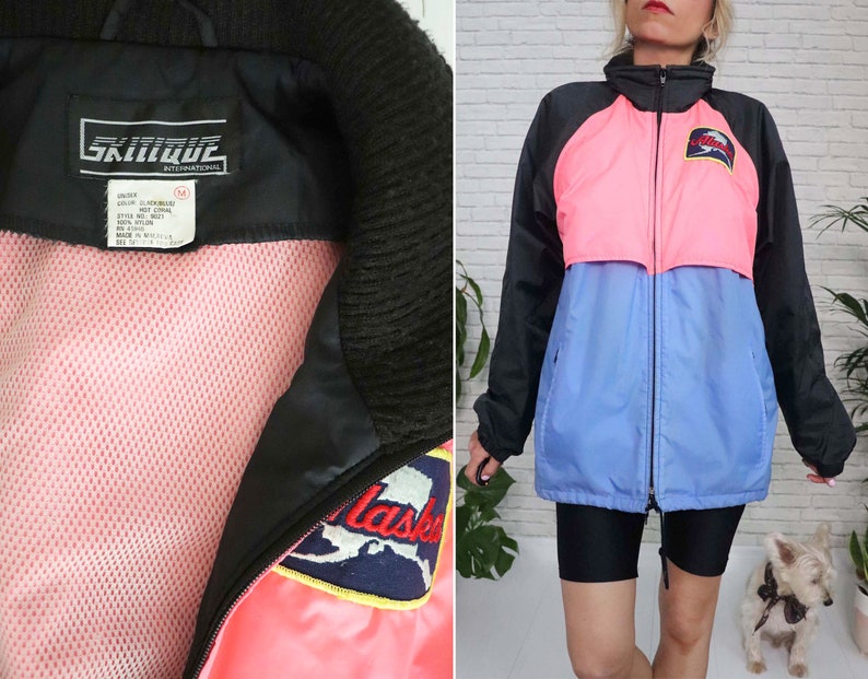 1980's ALASKA Neon Windbreaker Unisex Medium Large 90s - Etsy