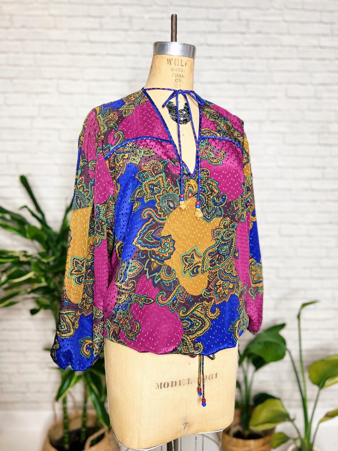 70s Diane Freis Blouse | Medium Large | Vintage Designer Peasant Blouse ...