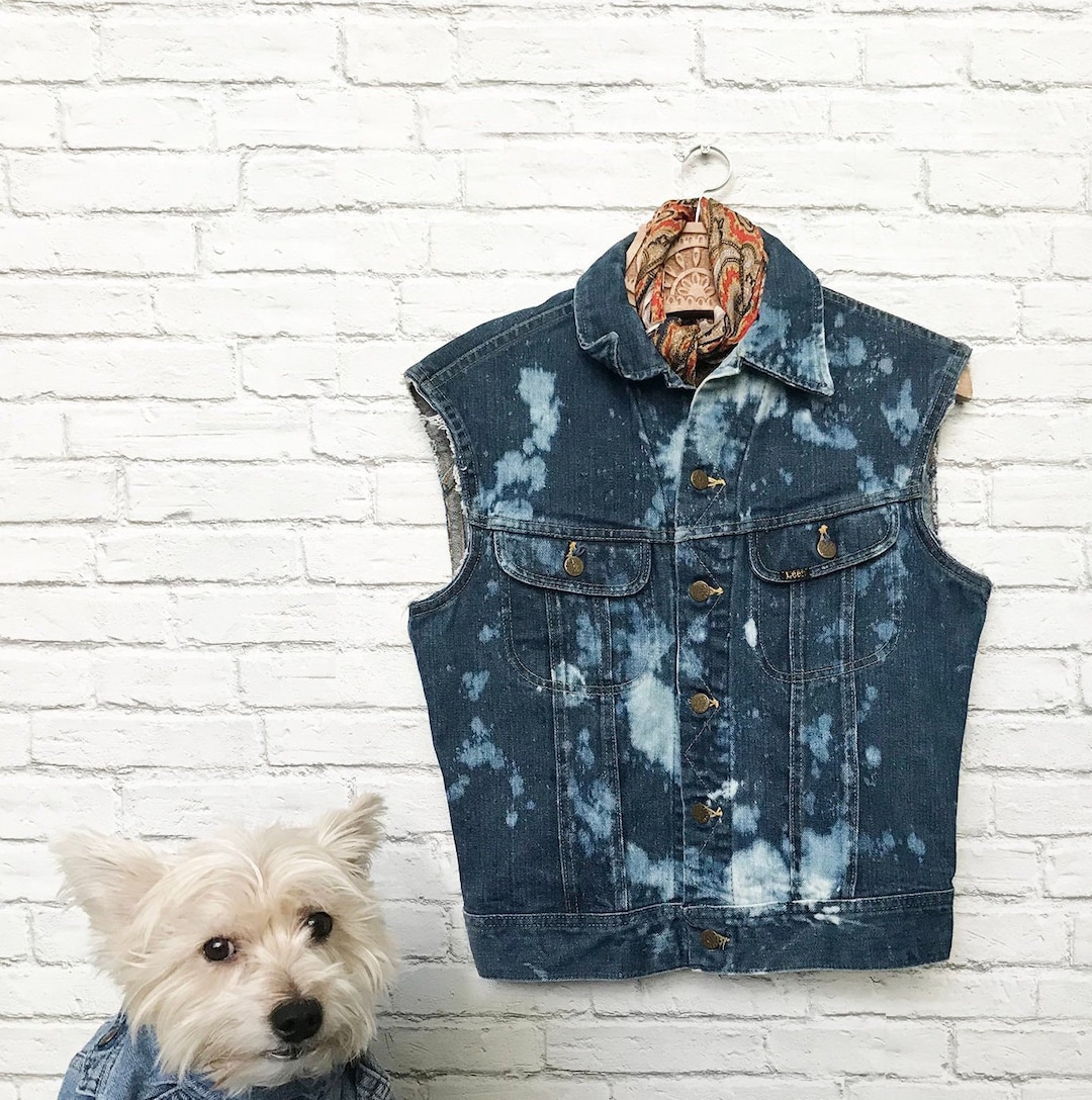 1980's Cut-off Vest, Vintage Lee Jeans, Bleached Distressed Metal Biker ...