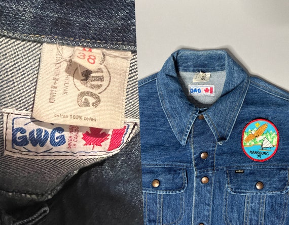 1960s 1970s GWG Patched Jacket | Size 38 Small | Vintage 1960s 1970s GWG Patched Jacket | Size 38 Small | Vintage