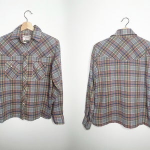 60s 70s Rainbow Western Shirt || Size Small to Medium || Cropped Boho ...
