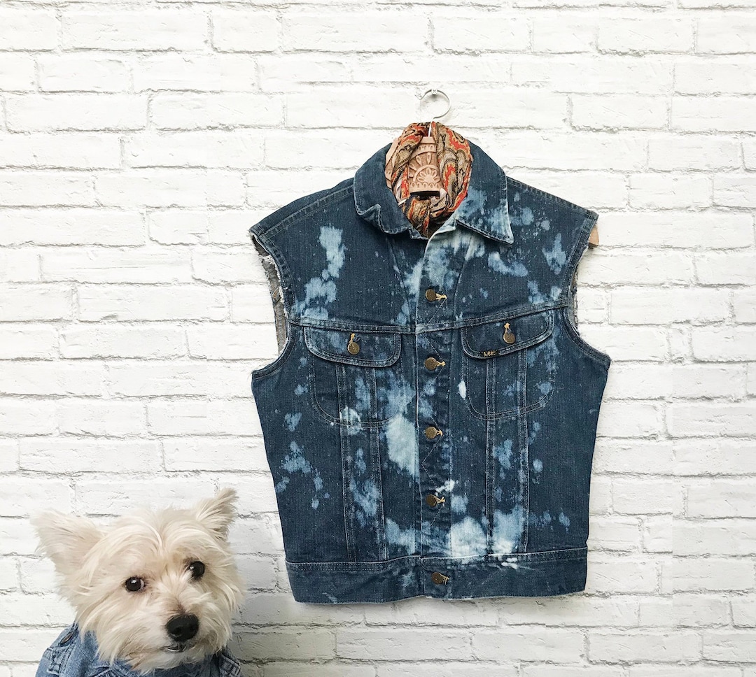 1980's Cut-off Vest, Vintage Lee Jeans, Bleached Distressed Metal Biker ...
