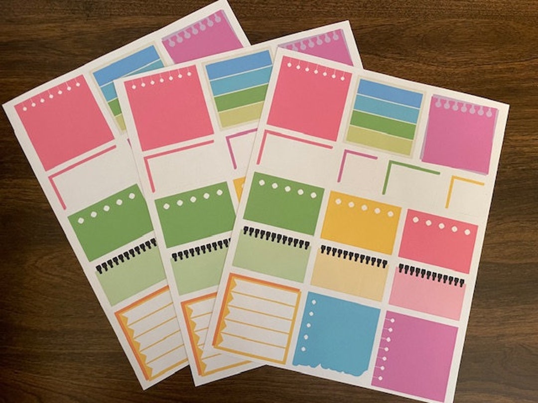Planner "sticky Note" Stickers - 16 Stickers - Etsy