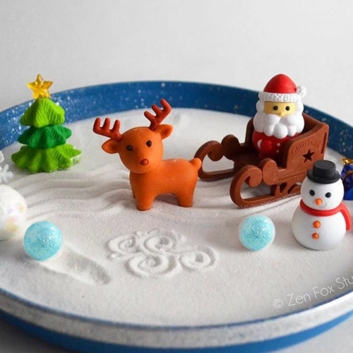 Christmas Zen Garden // Santa Holiday Decor Snowman Winter - Etsy