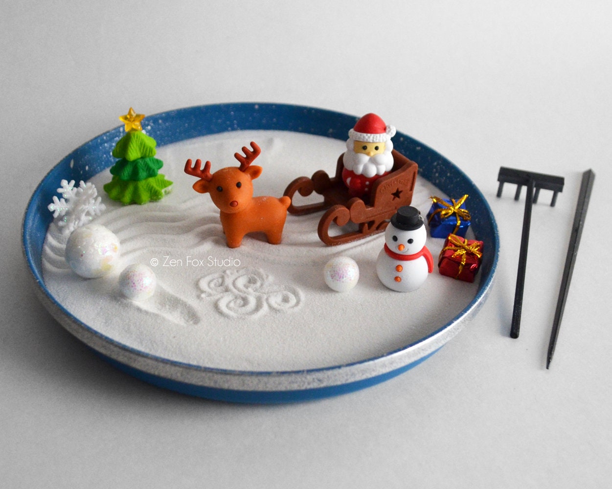 Christmas Zen Garden // Santa Holiday Decor Snowman Winter - Etsy