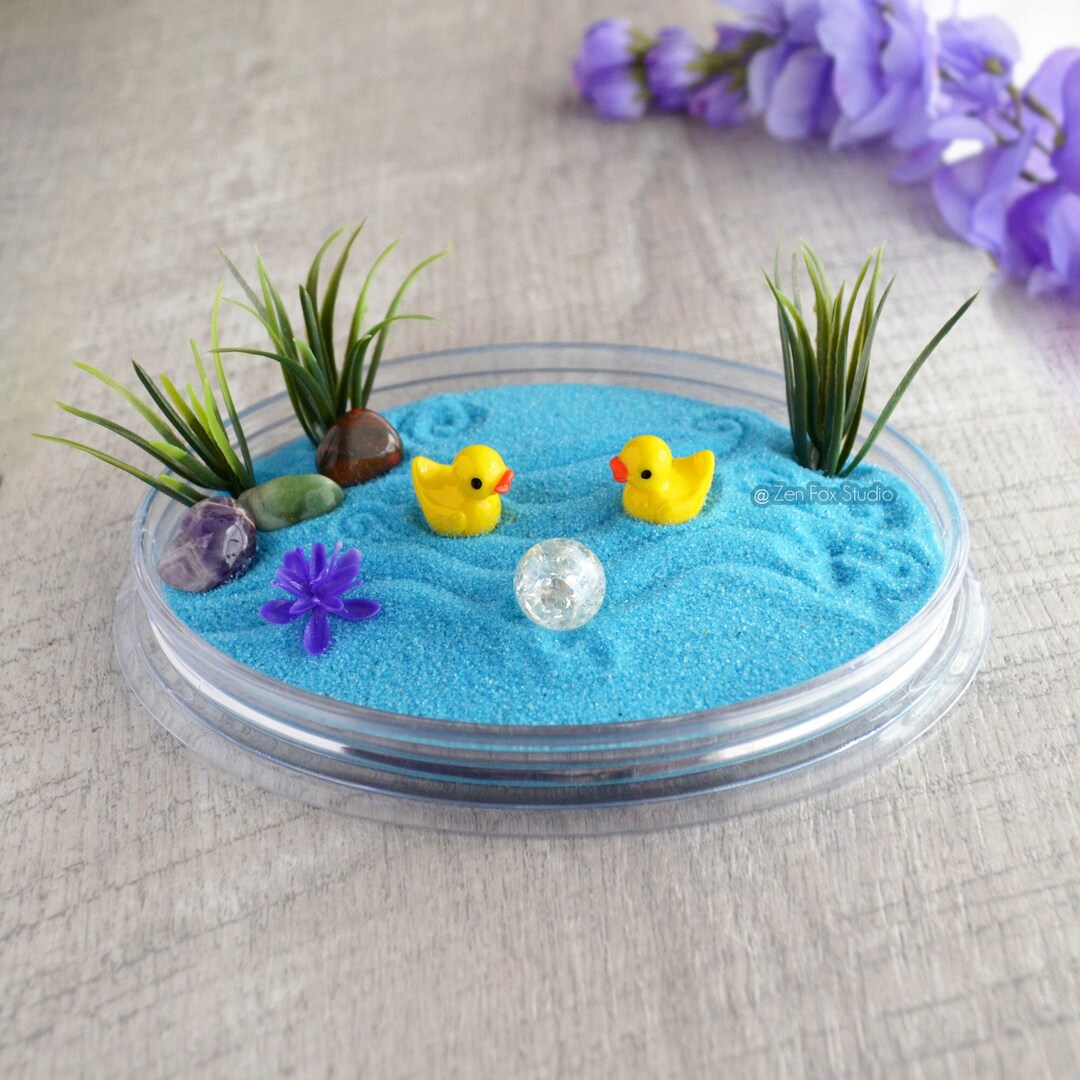 Tiny Duck Pond Mini Zen Garden // Cute Home Office Desk - Etsy