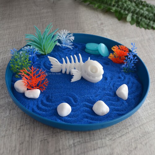 Mini Ocean Zen Garden // Beach Sand Blue Desk Accessory DIY - Etsy Canada