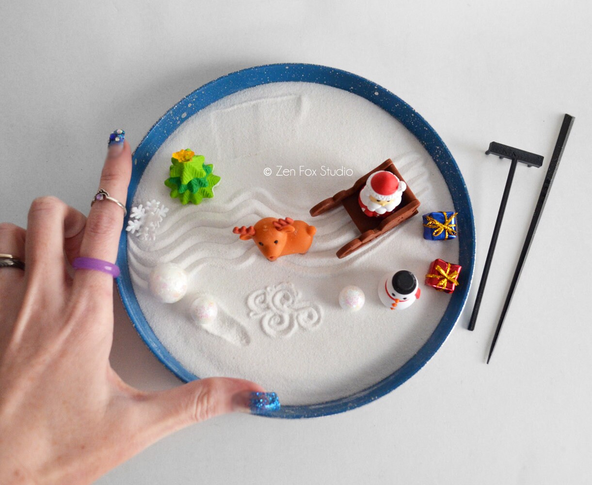 Christmas Zen Garden // Santa Holiday Decor Snowman Winter - Etsy