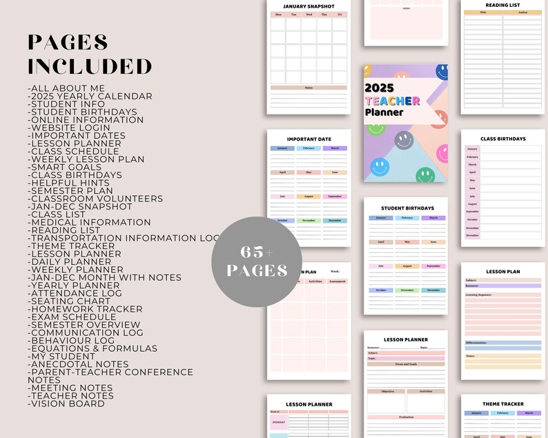 Printable 2025 Teacher Planner Digital Download - Etsy