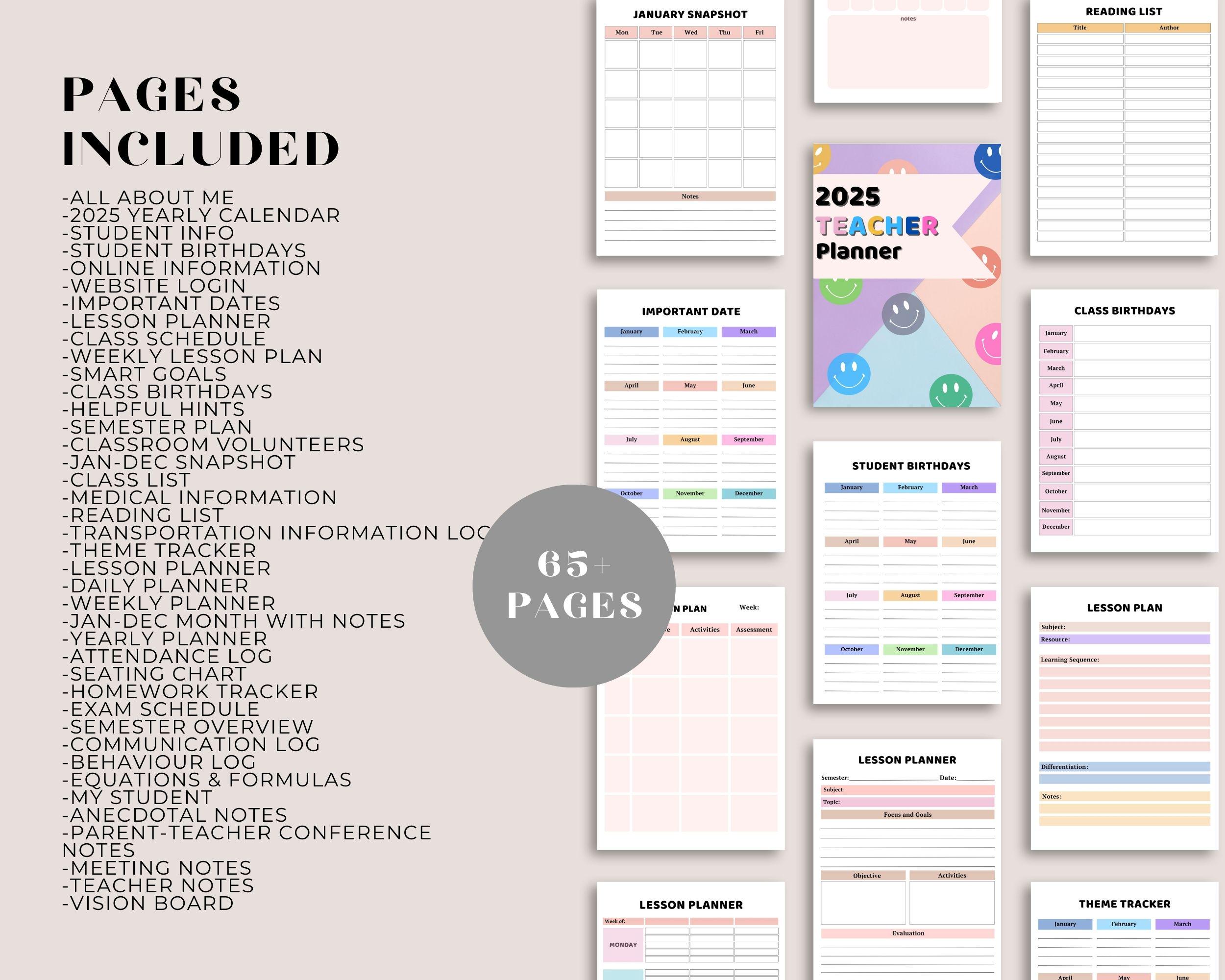 Printable 2025 Teacher Planner Digital Download - Etsy