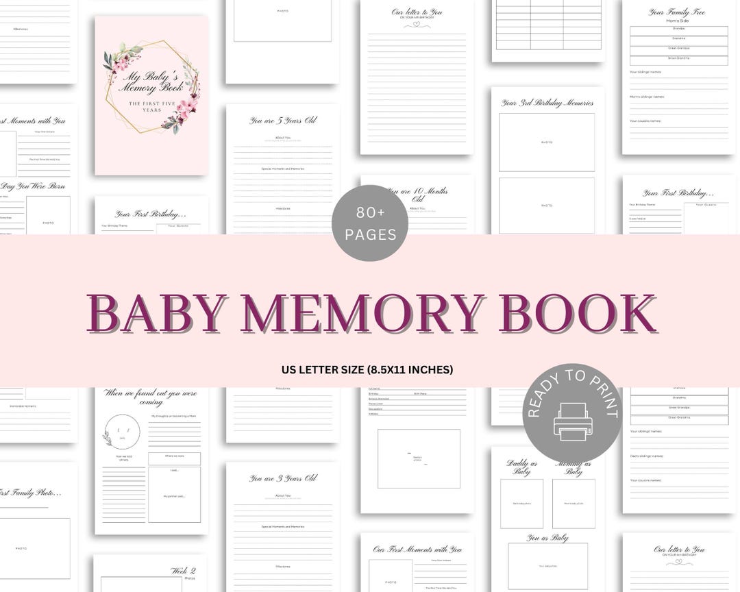 Printable Baby Memory Book | 8.5x11 Digital Download - Etsy