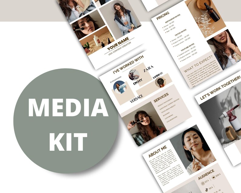 UGC Portfolio, UGC Agreement & Media Kit – Customizable Canva Template ...