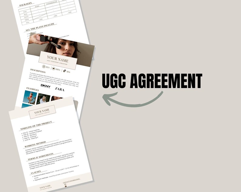 UGC Portfolio, UGC Agreement & Media Kit – Customizable Canva Template ...