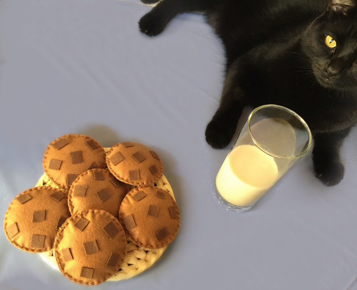 Felt Catnip Choc Chip Cookie Cat Toy - Etsy