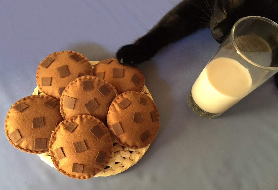 Felt Catnip Choc Chip Cookie Cat Toy - Etsy