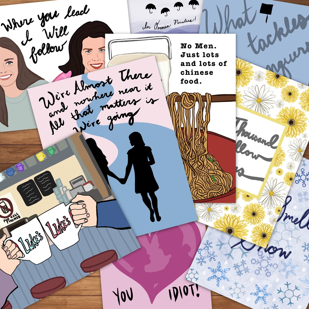 Set of 22 Gilmore Girls Greeting Cards / Prints (instant Printable ...