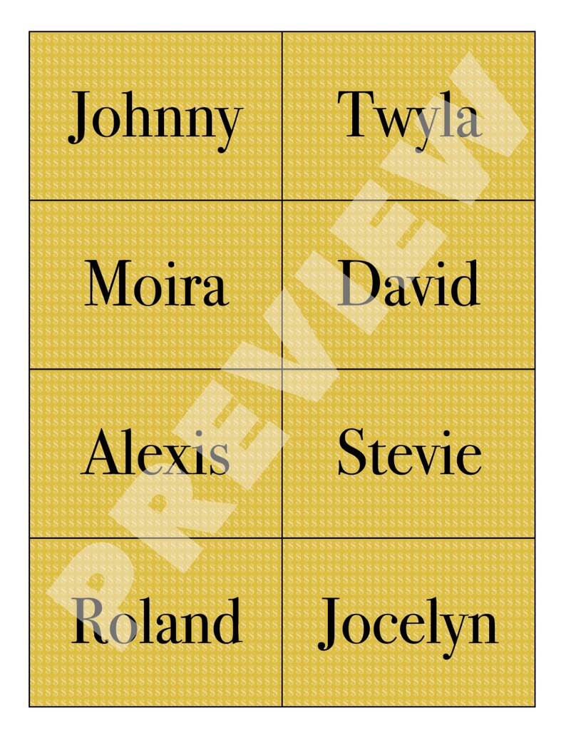 Schitt's Creek Forehead Detective / Guess Who Printable Game - Etsy
