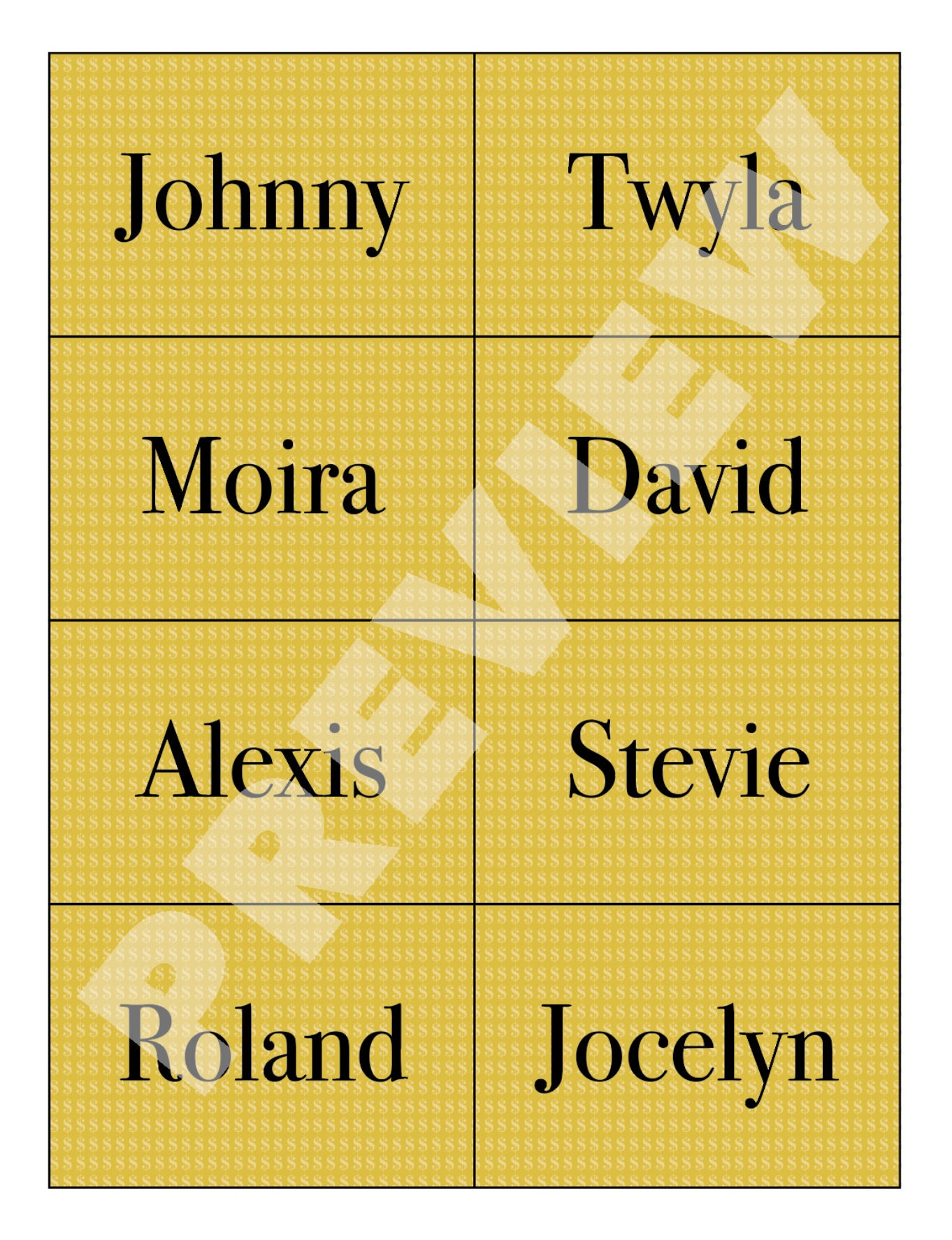 Schitt's Creek Forehead Detective / Guess Who Printable Game - Etsy
