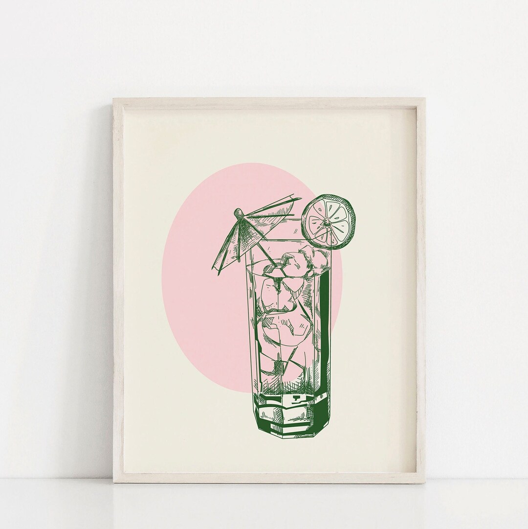 Cocktails Bar Print: Highball Drink Sketch Art (digital Download) - Etsy