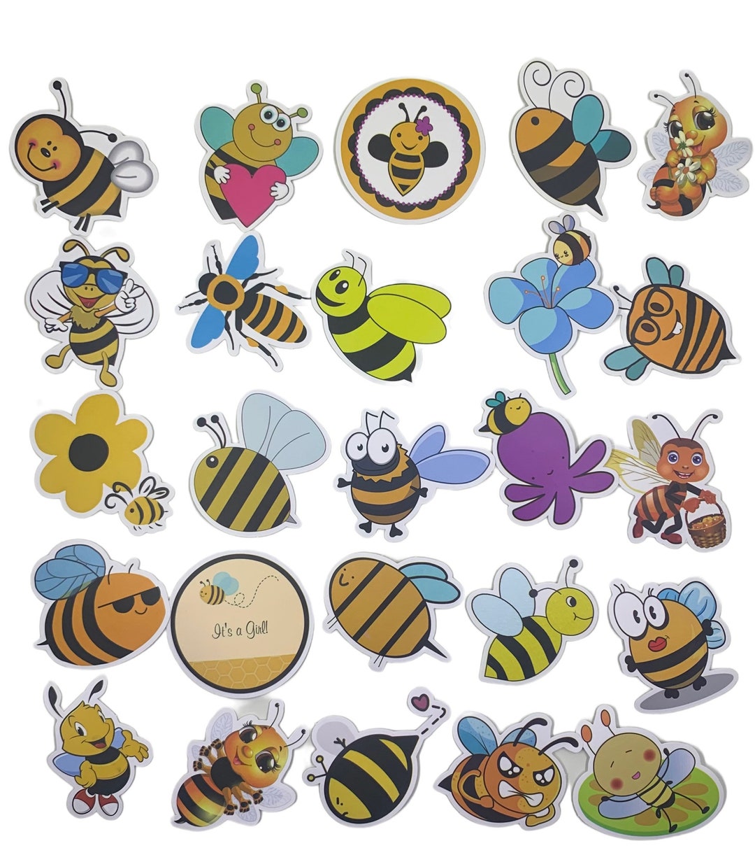 Kawaii Honey Bees Cute Bees - 50 Sticker Set - Etsy