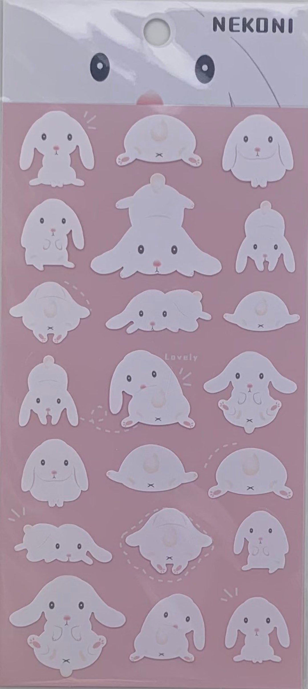 Kawaii Korean Nekoni Bunny Rabbit Sticker Set - Etsy
