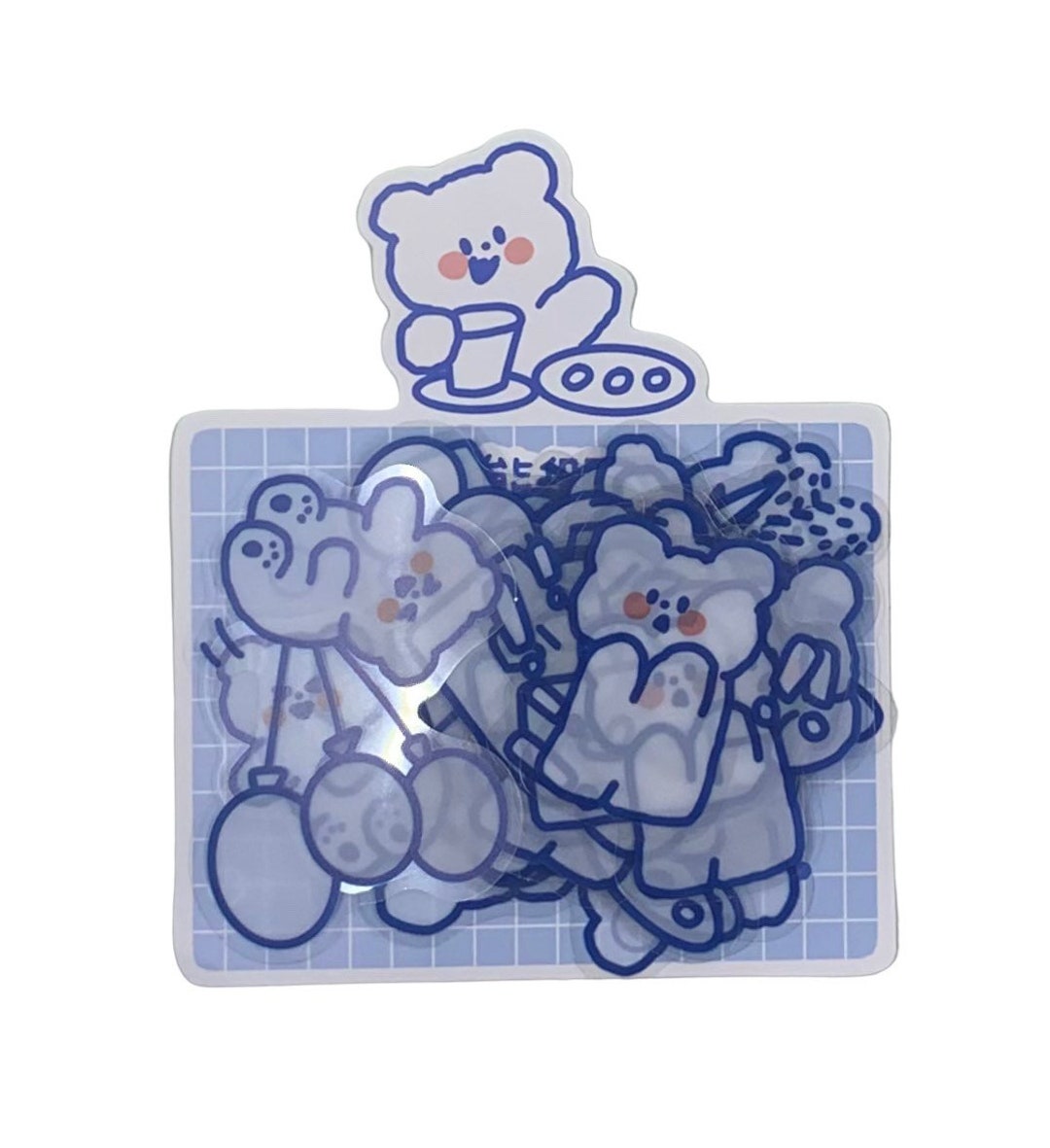Kawaii Zaomo Fun Blue Bear Sticker Set - Etsy