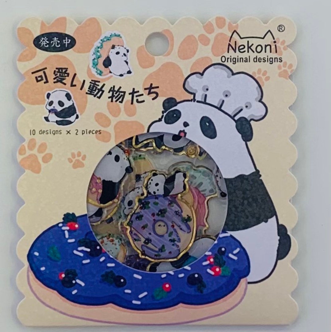 Kawaii Korean Nekoni Cooking Food Panda Flakes Sticker Set - Etsy