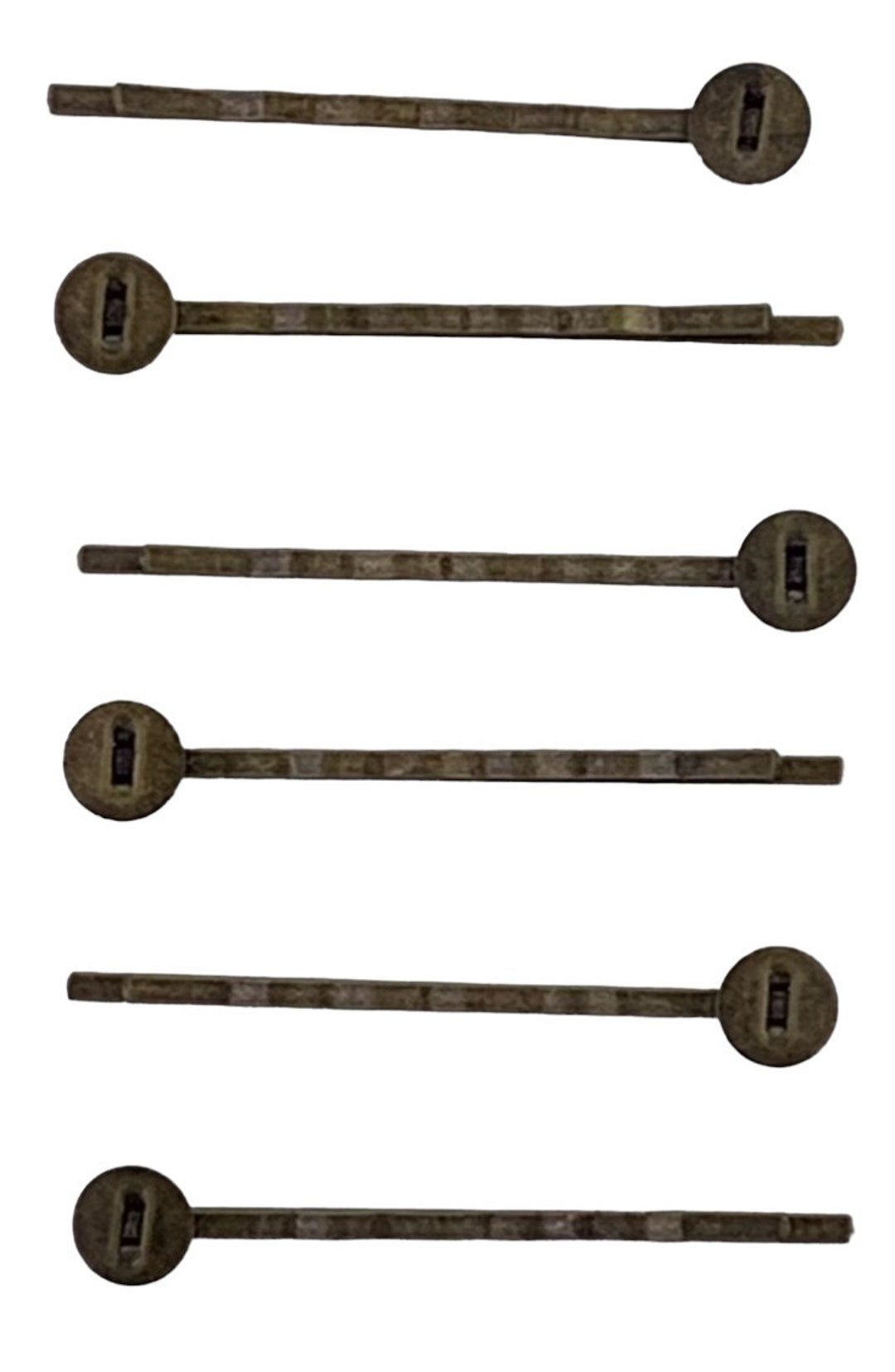 Antique Bronze Hair Pins With Slit Glue Pad- Set of 6 - Etsy
