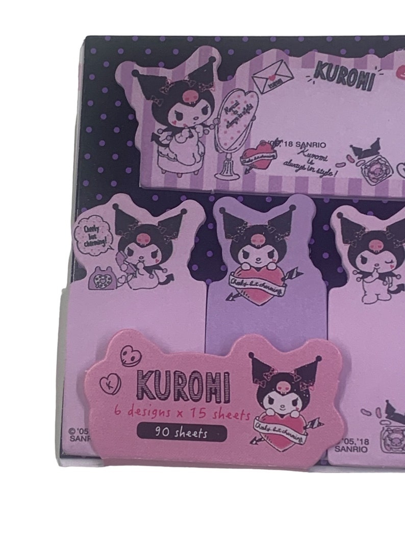 Kawaii Sanrio Kuromi Sticky Notes Set - Etsy