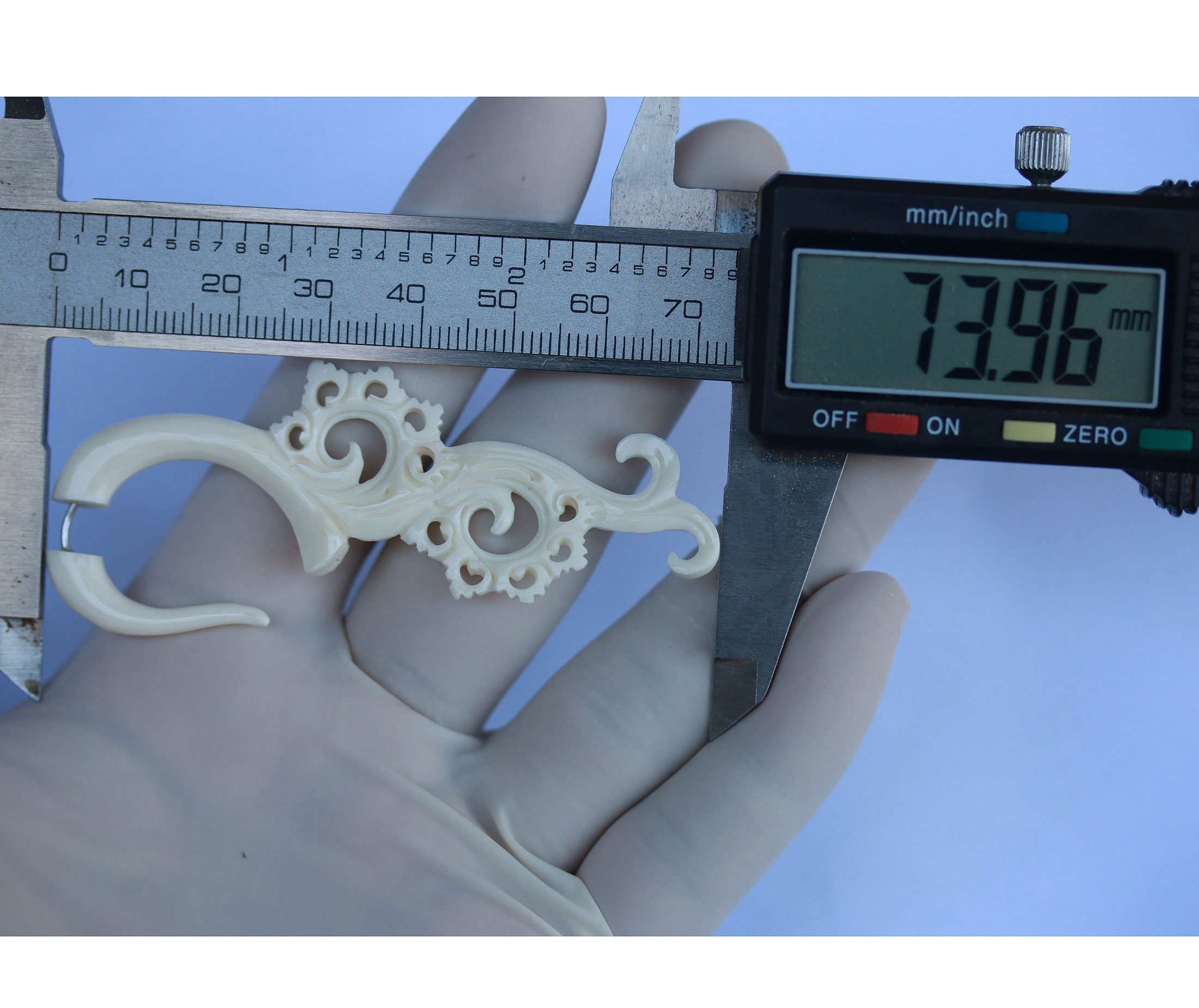 Bali Floral Style Carving split Gauges Made of Cow Bone and - Etsy UK