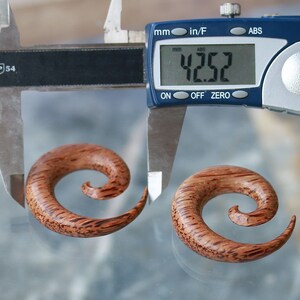 Basic Spiral Ear Gauge , Organic Body Jewelry, Hand Made Coconut Wood ...