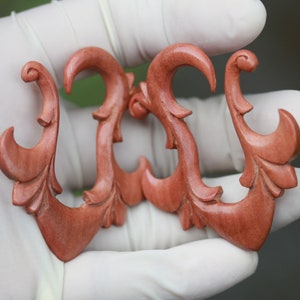 5mm /4ga Janger Crown Ear Gauges, Hand Made of Saba Wood ,price per ...
