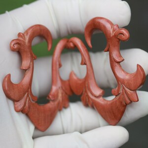 5mm /4ga Janger Crown Ear Gauges, Hand Made of Saba Wood ,price per ...